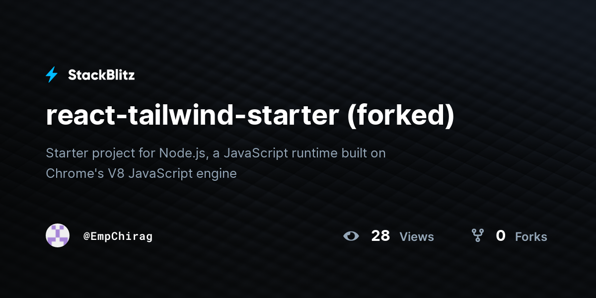 react-tailwind-starter (forked) - StackBlitz