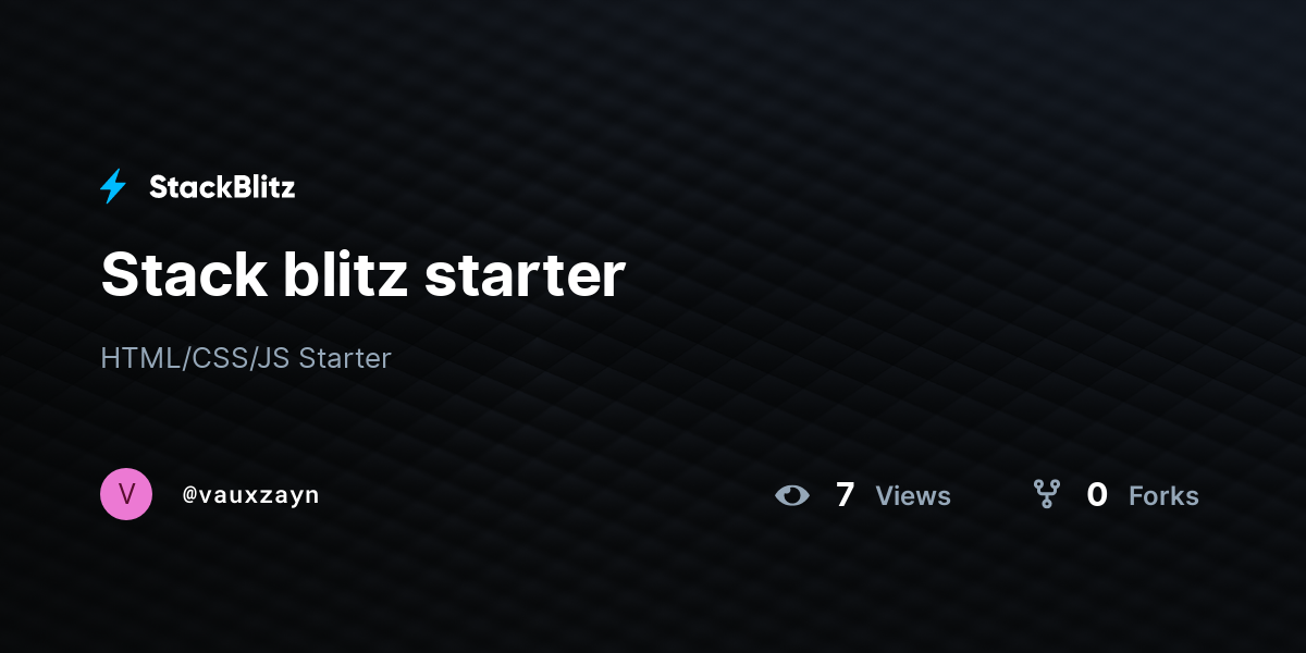 Stack blitz starter - StackBlitz