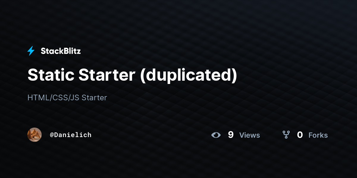 Static Starter (duplicated) - StackBlitz