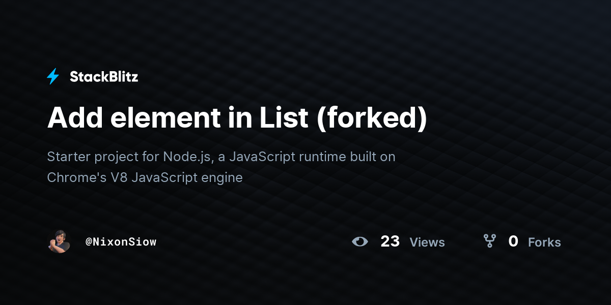 Add element in List (forked) - StackBlitz