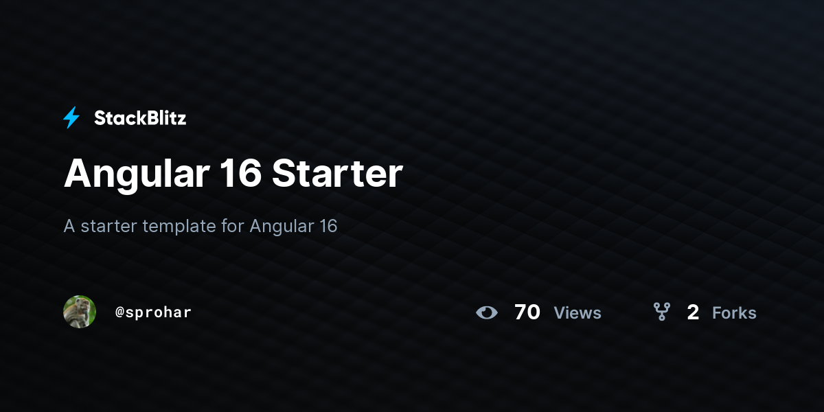 Angular 16 Starter - StackBlitz