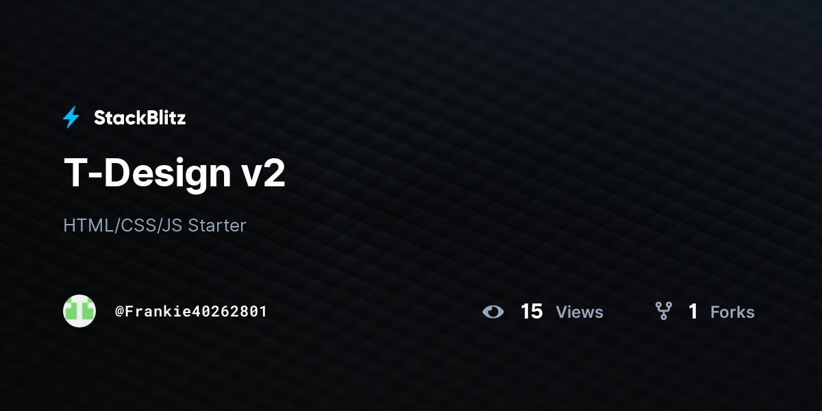 T-Design v2 - StackBlitz