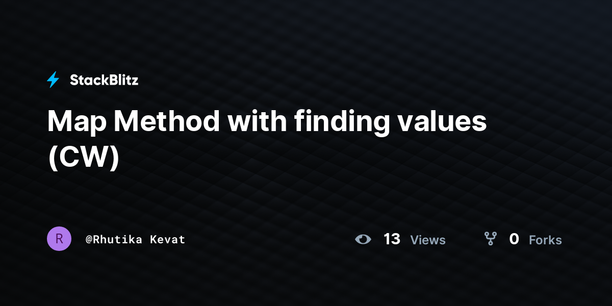 Map Method with finding values (CW) - StackBlitz