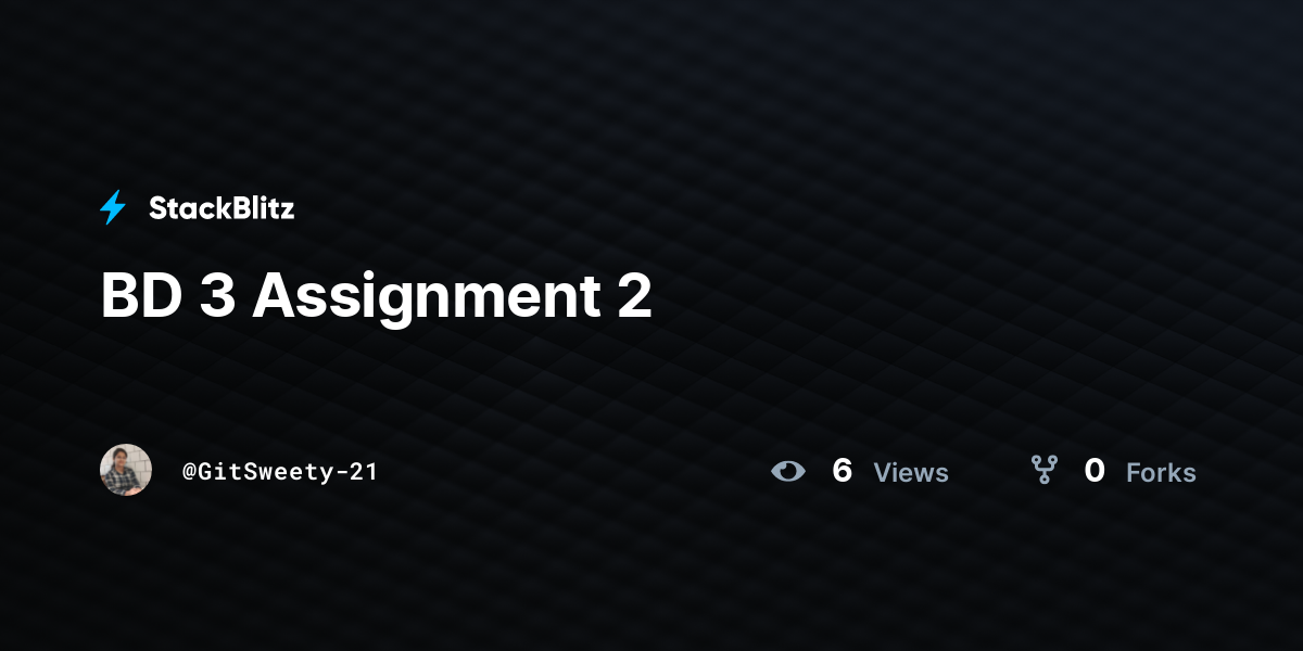 BD 3 Assignment 2 - StackBlitz