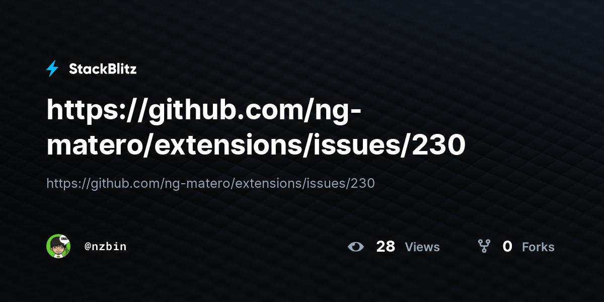 https://github.com/ng-matero/extensions/issues/230 - StackBlitz
