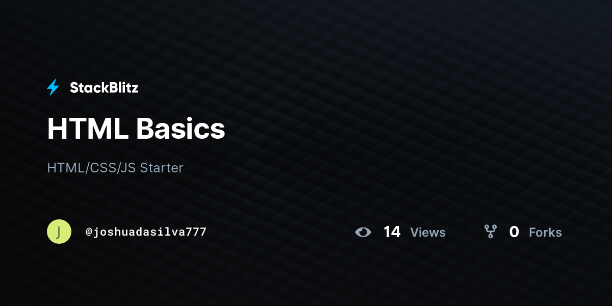 HTML Basics - StackBlitz