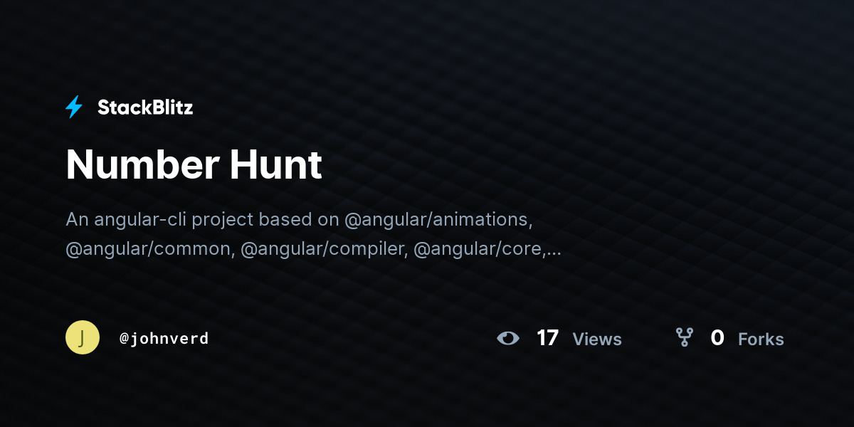 Number Hunt - StackBlitz