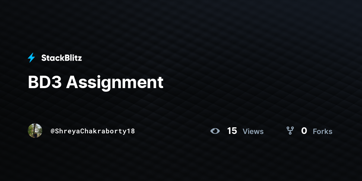 Bd3 Assignment Stackblitz