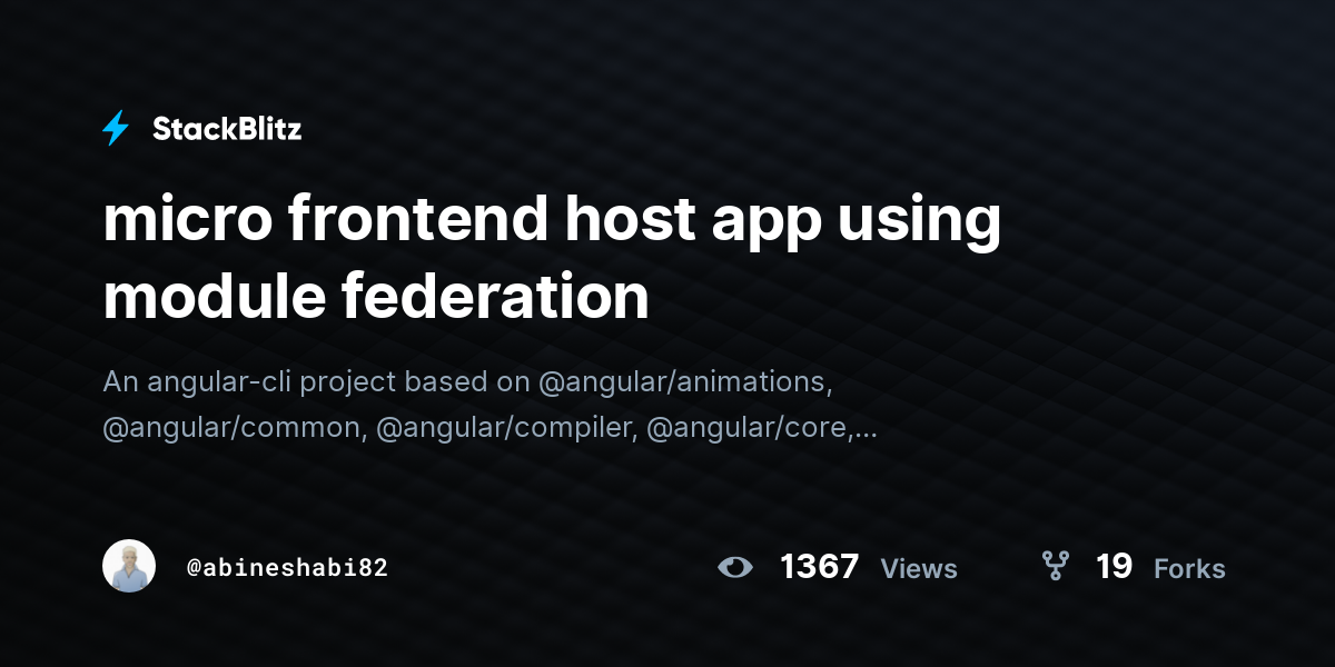 micro frontend host app using module federation - StackBlitz