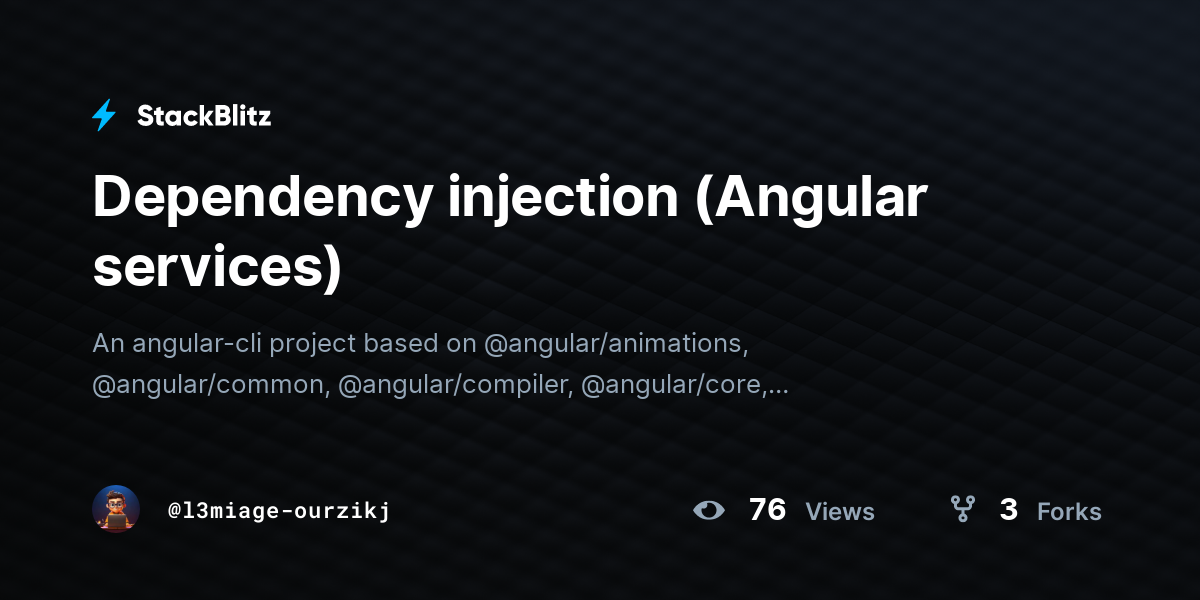 Dependency injection (Angular services) - StackBlitz