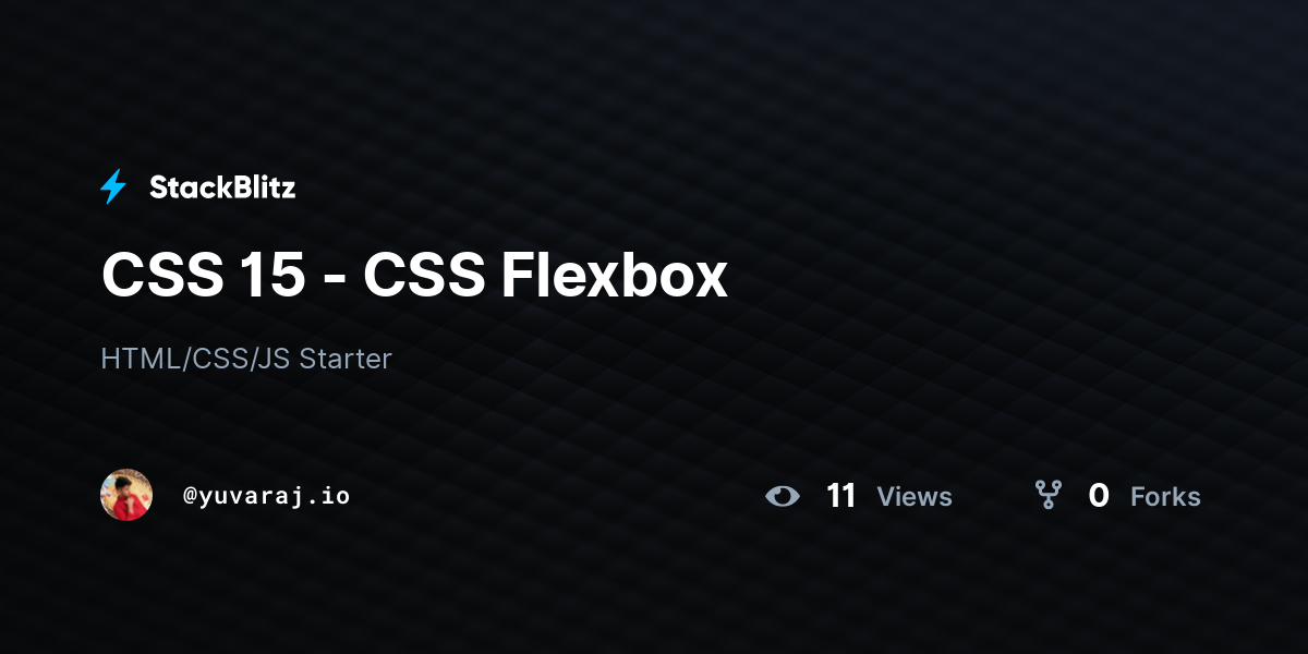 CSS 15 - CSS Flexbox - StackBlitz