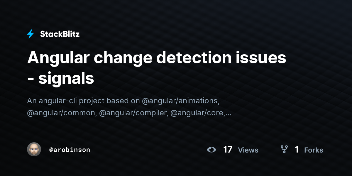 Angular change detection issues - signals - StackBlitz