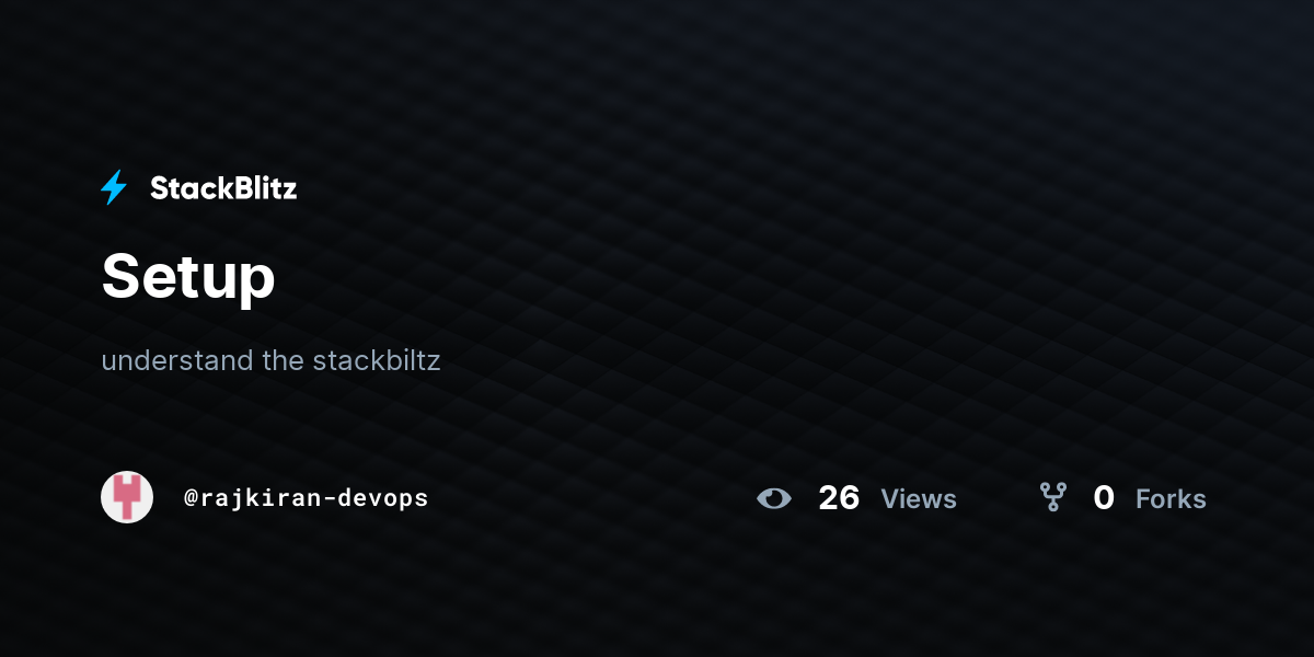 Setup - StackBlitz