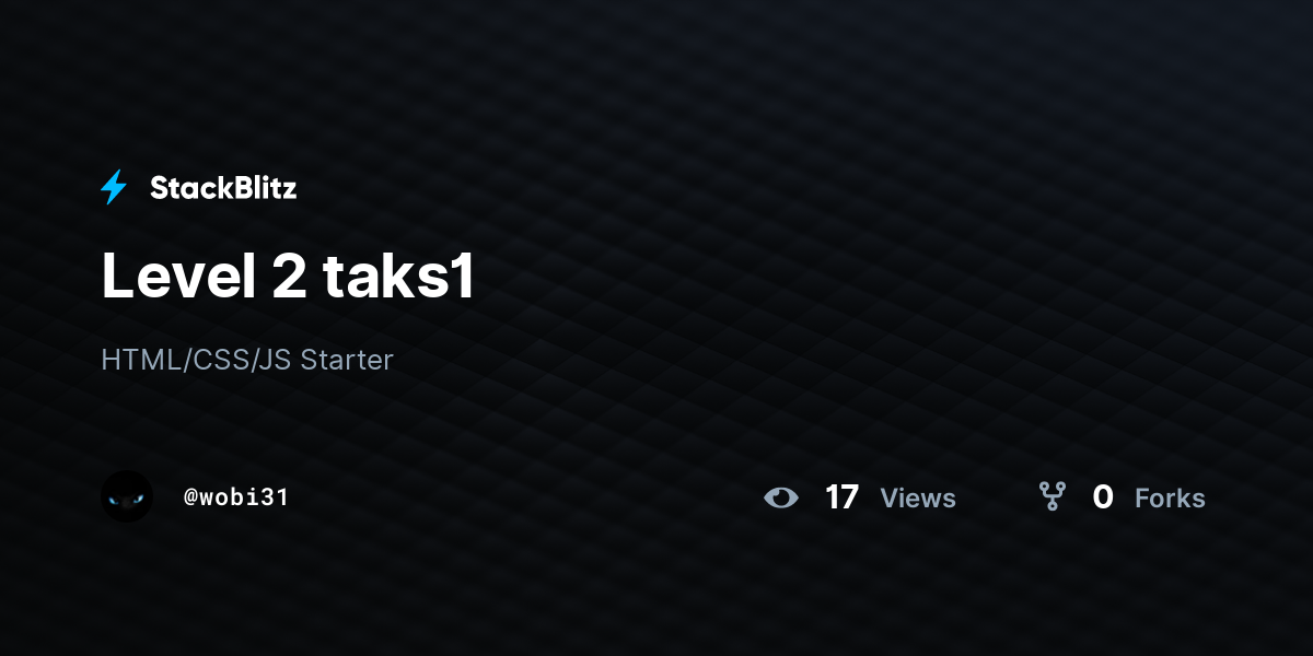 Level 2 taks1 - StackBlitz