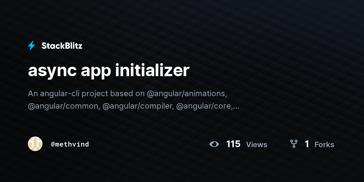 async app initializer - StackBlitz