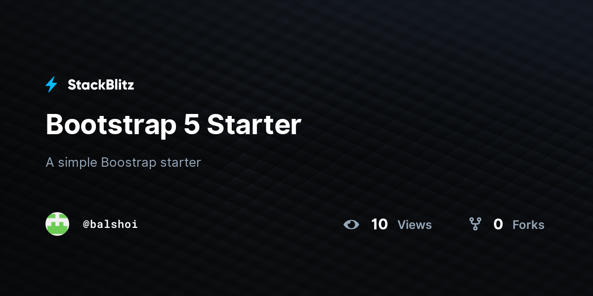 Bootstrap 5 Starter - StackBlitz