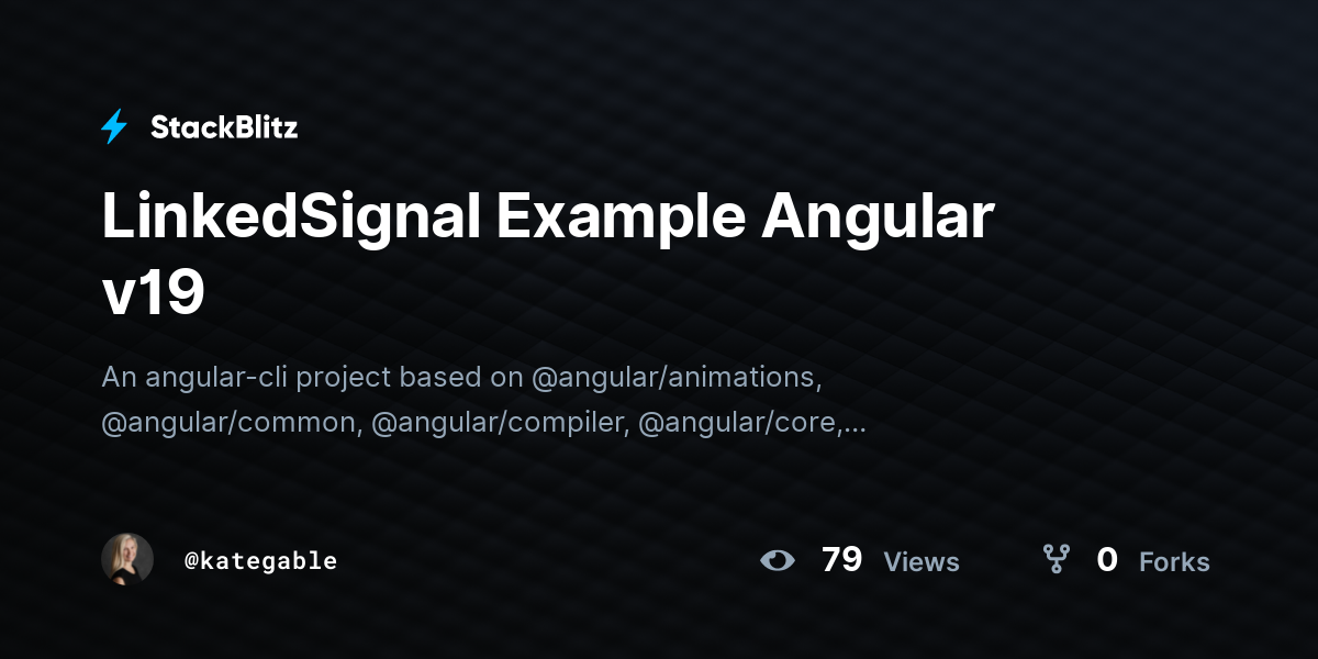 LinkedSignal Example Angular v19 - StackBlitz