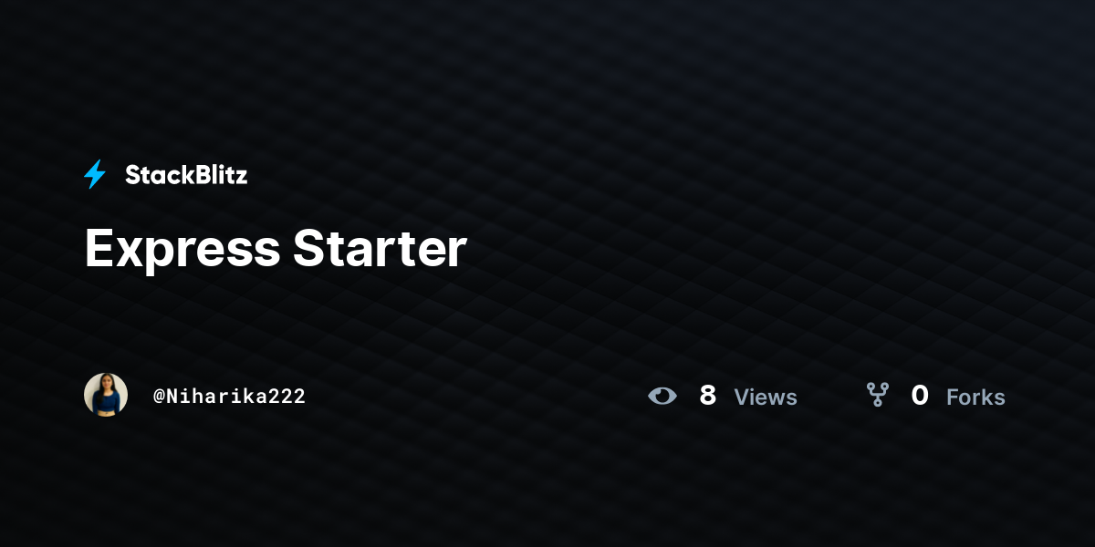 Express Starter - StackBlitz