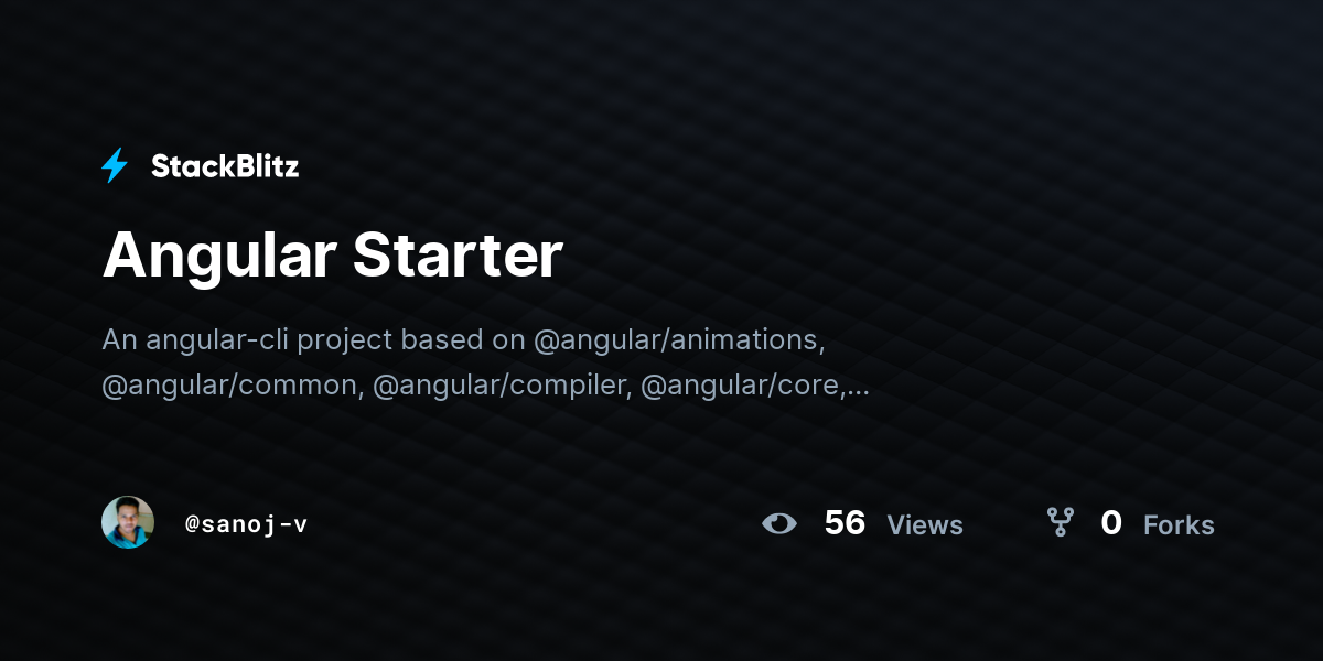 Angular Starter - StackBlitz