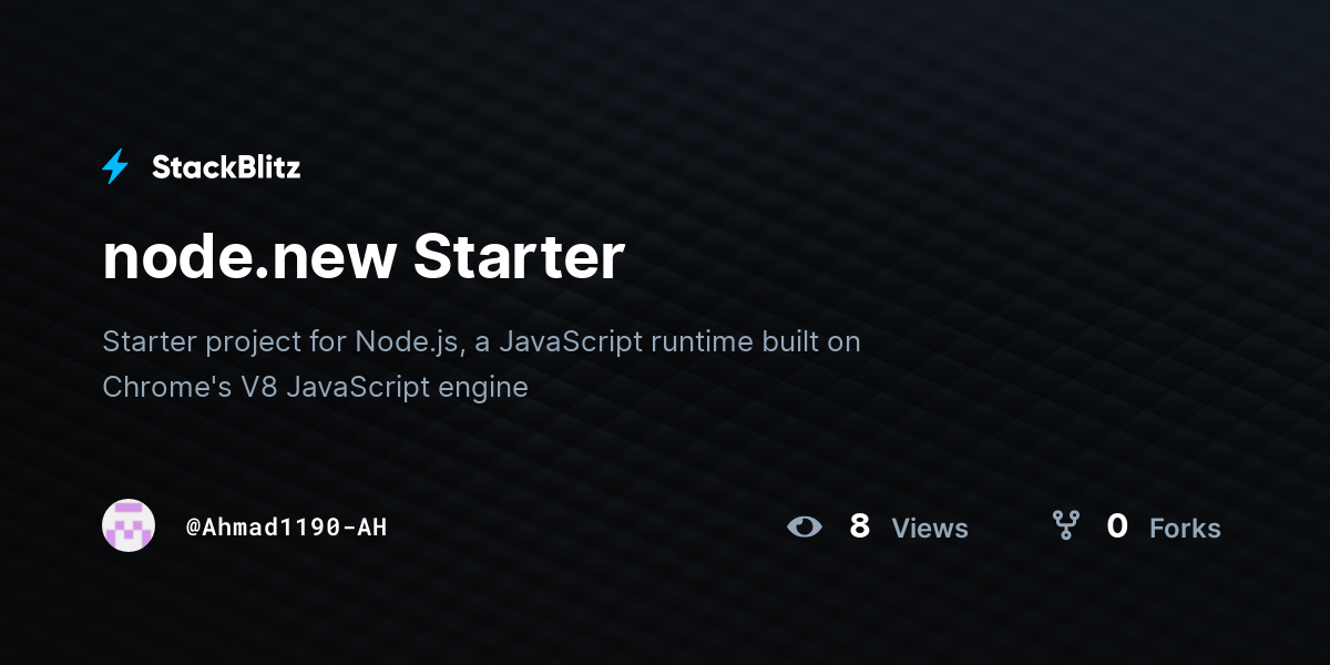 node.new Starter - StackBlitz