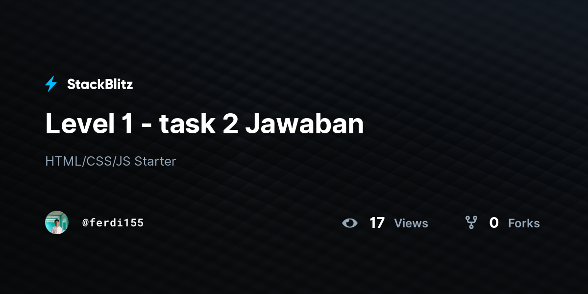 Level 1 - task 2 Jawaban - StackBlitz