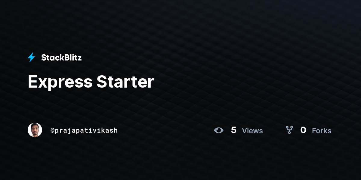 Express Starter - StackBlitz