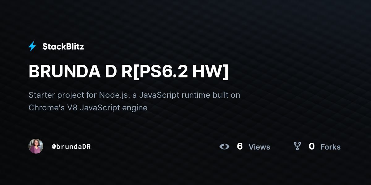 BRUNDA D R[PS6.2 HW] - StackBlitz