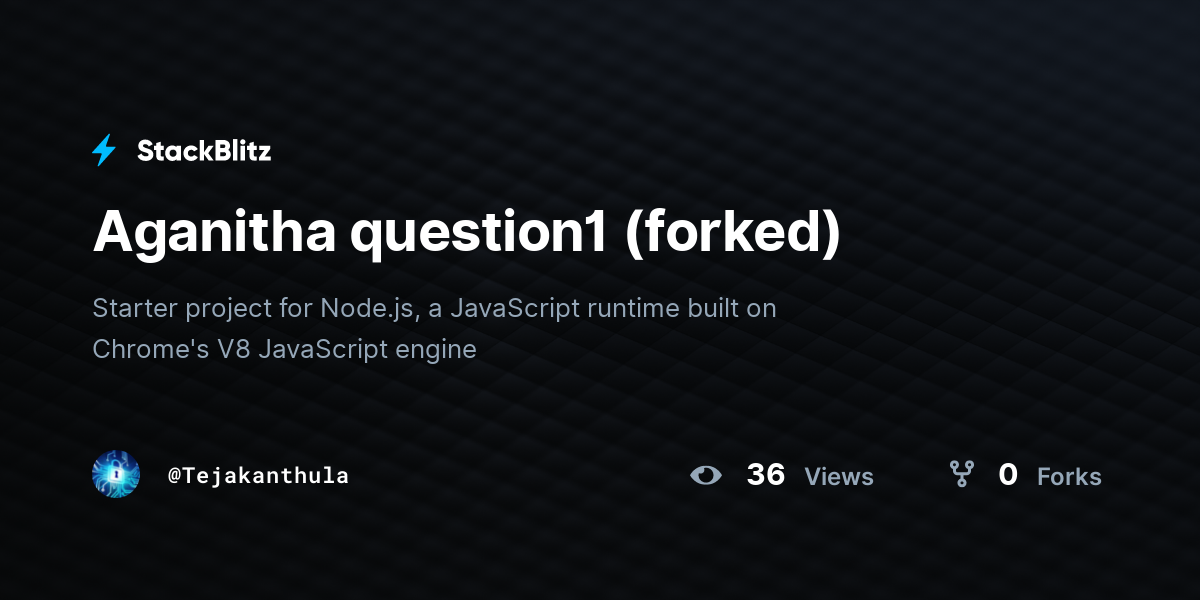 Aganitha question1 (forked) - StackBlitz
