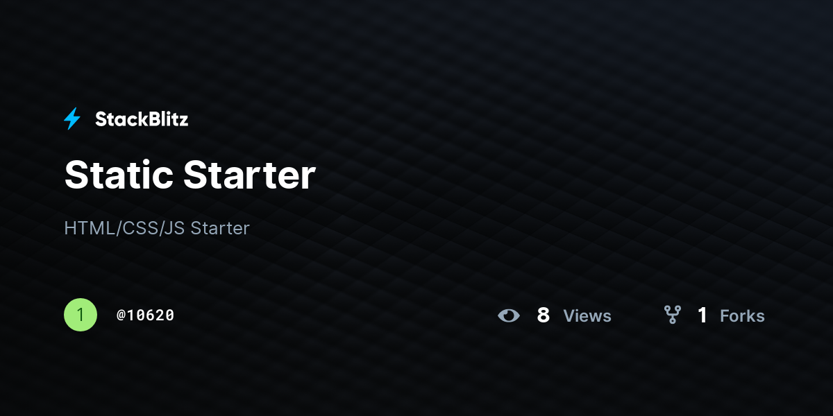 Static Starter - StackBlitz