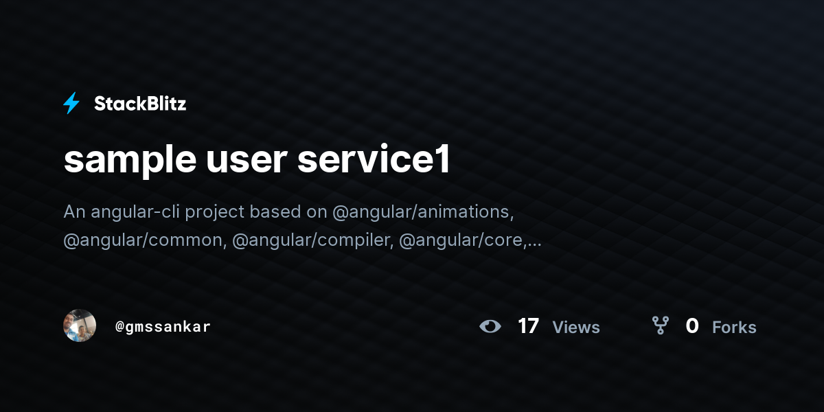 sample user service1 - StackBlitz