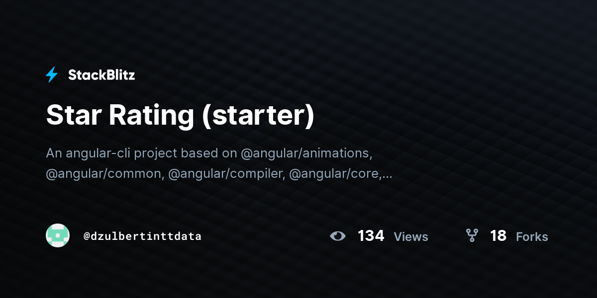 Star Rating (starter) - StackBlitz