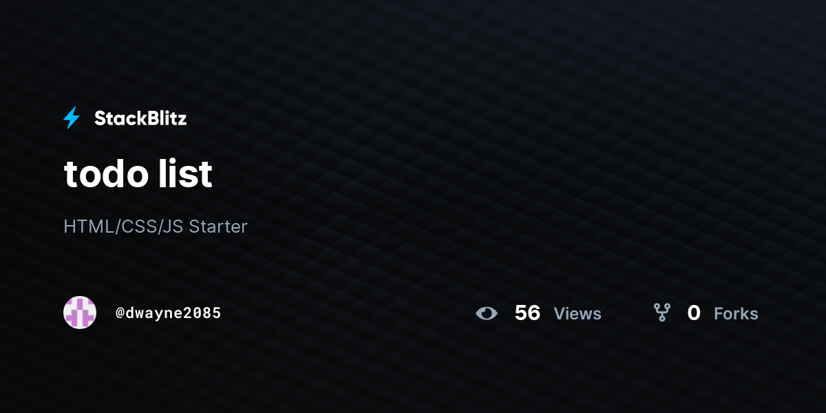 todo list - StackBlitz