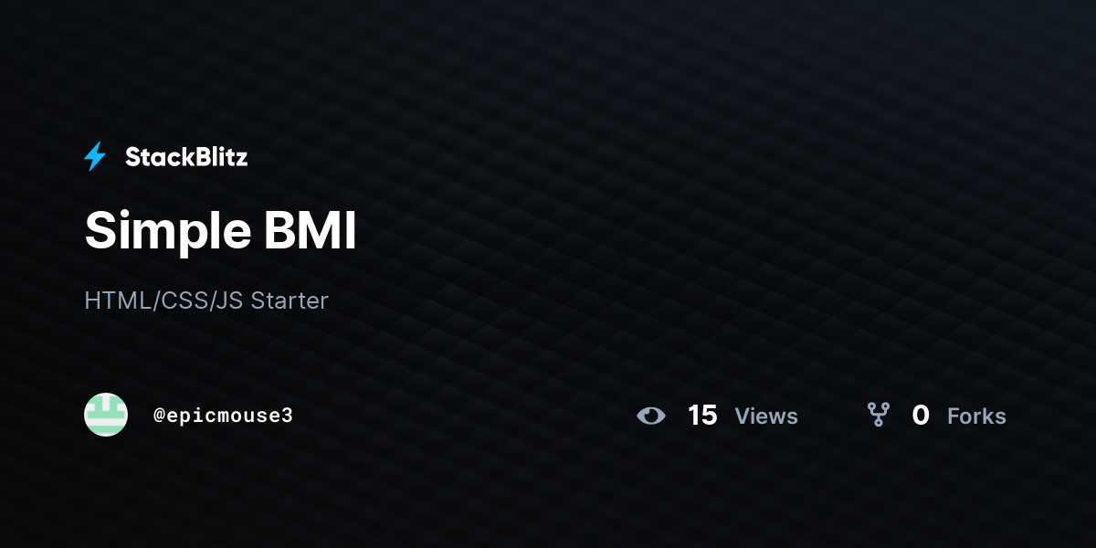 Simple BMI - StackBlitz