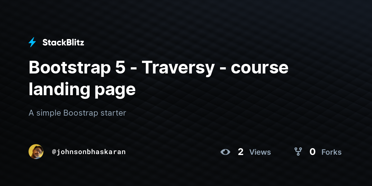 Bootstrap 5 - Traversy - course landing page - StackBlitz