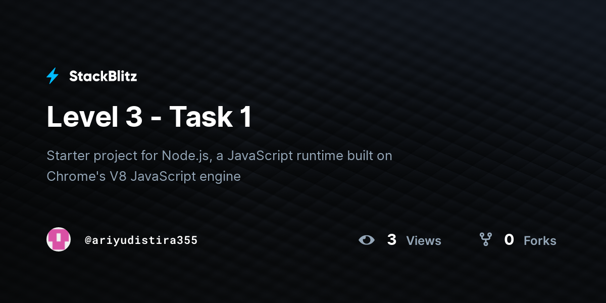 Level 3 - Task 1 - StackBlitz