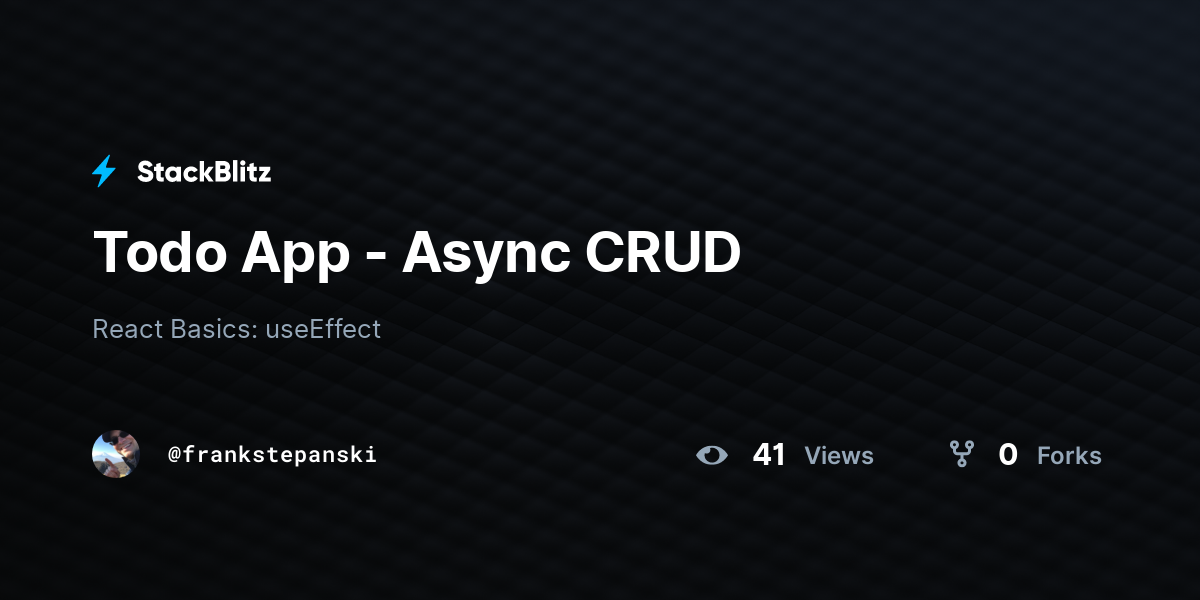 Todo App - Async CRUD - StackBlitz