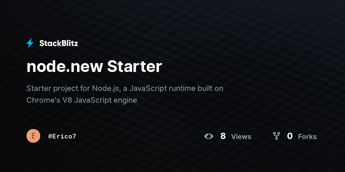 node.new Starter - StackBlitz