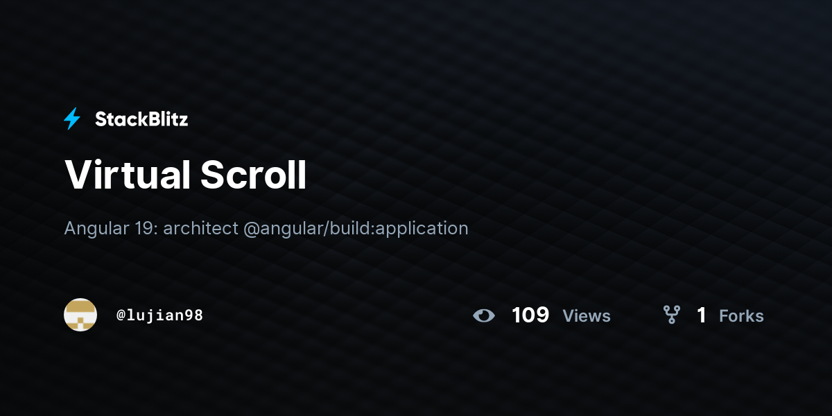 Virtual Scroll - StackBlitz