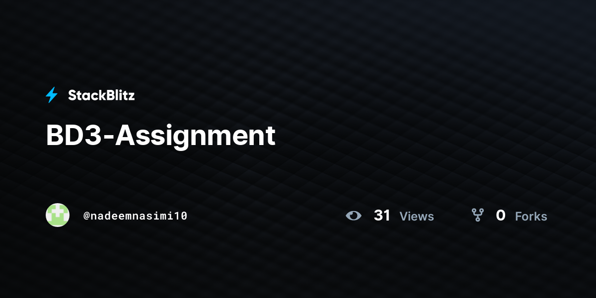 BD3-Assignment - StackBlitz