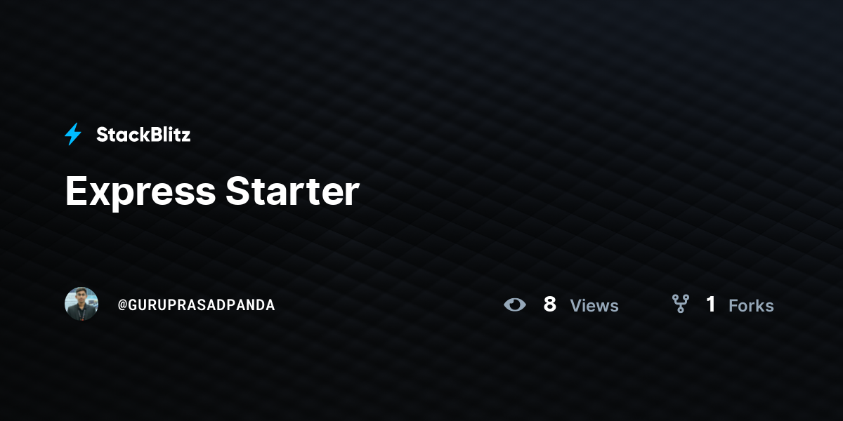 Express Starter - StackBlitz