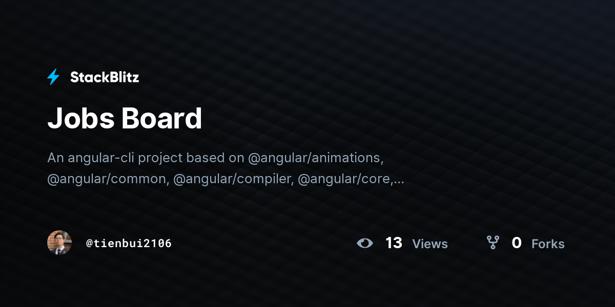 Jobs Board - StackBlitz