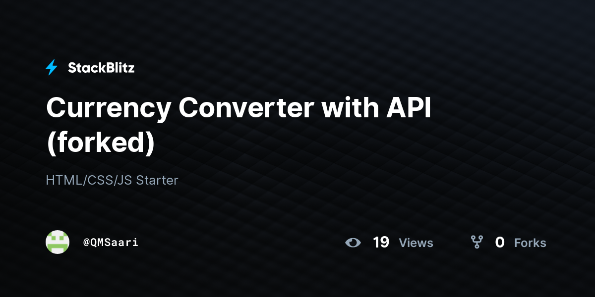 Currency Converter with API (forked) - StackBlitz