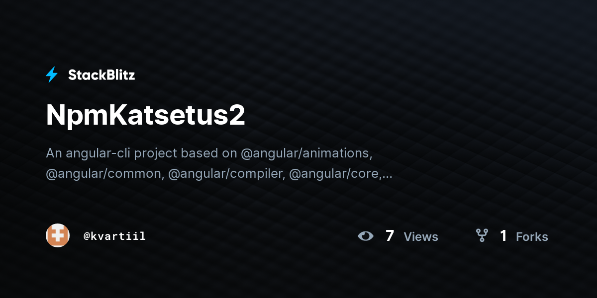 NpmKatsetus2 - StackBlitz