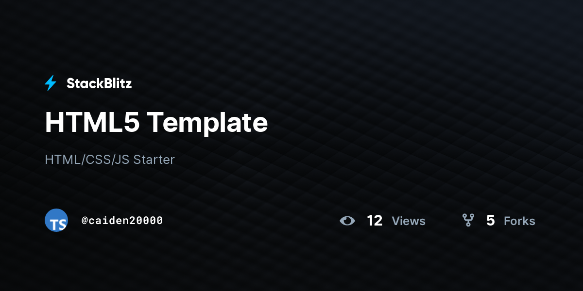 HTML5 Template - StackBlitz