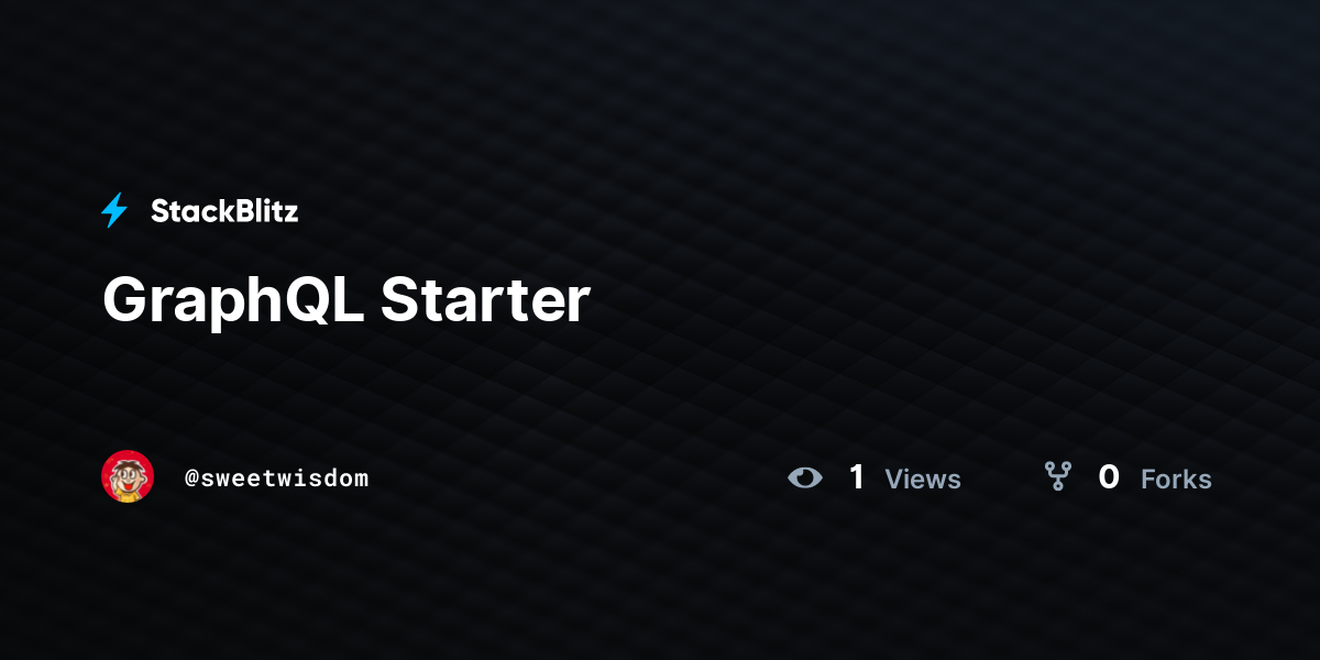 GraphQL Starter - StackBlitz