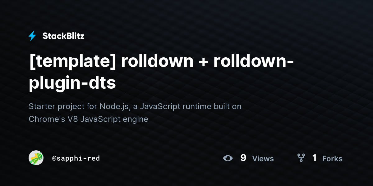 [template] rolldown + rolldown-plugin-dts - StackBlitz