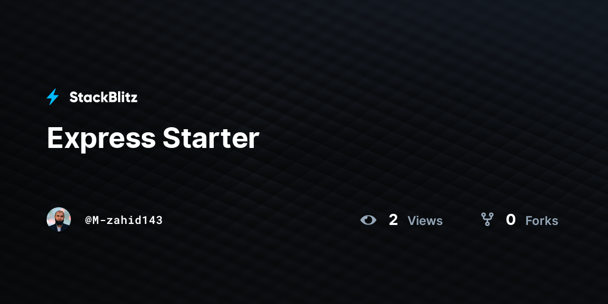 Express Starter - StackBlitz