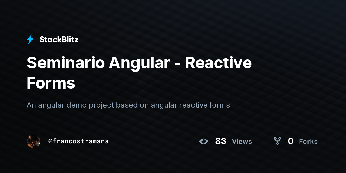 Seminario Angular - Reactive Forms - StackBlitz