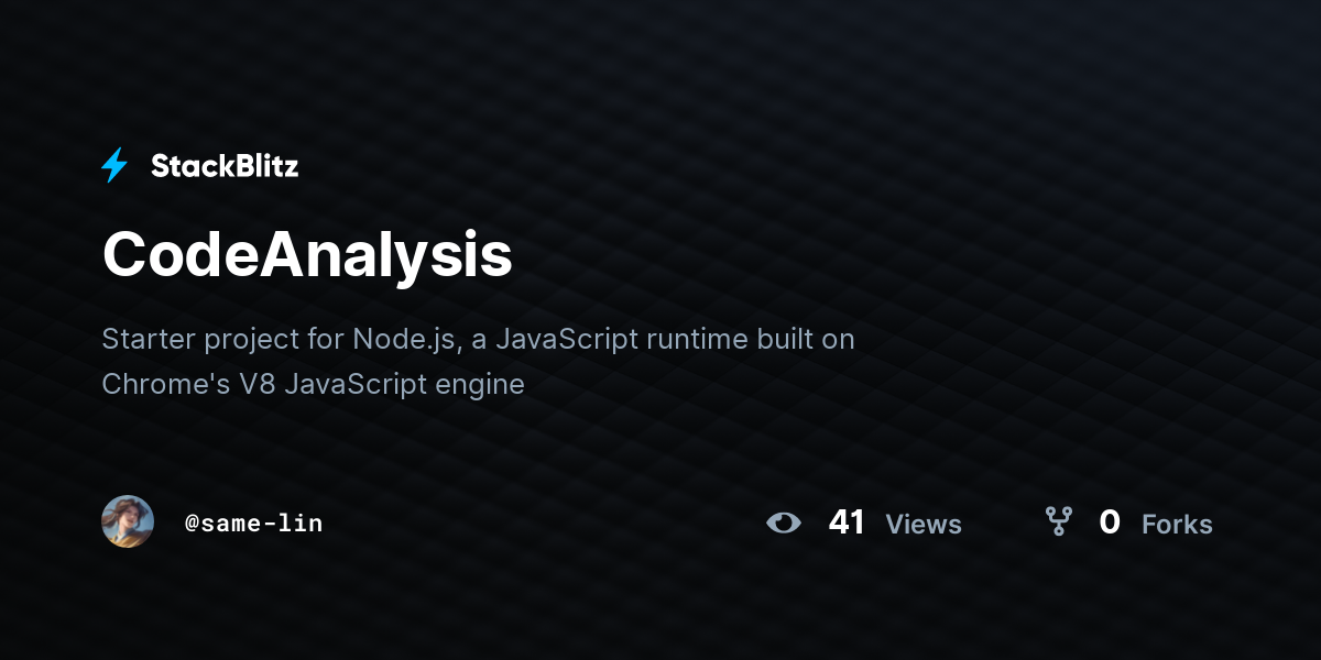 CodeAnalysis - StackBlitz