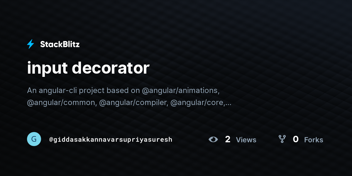 input decorator - StackBlitz